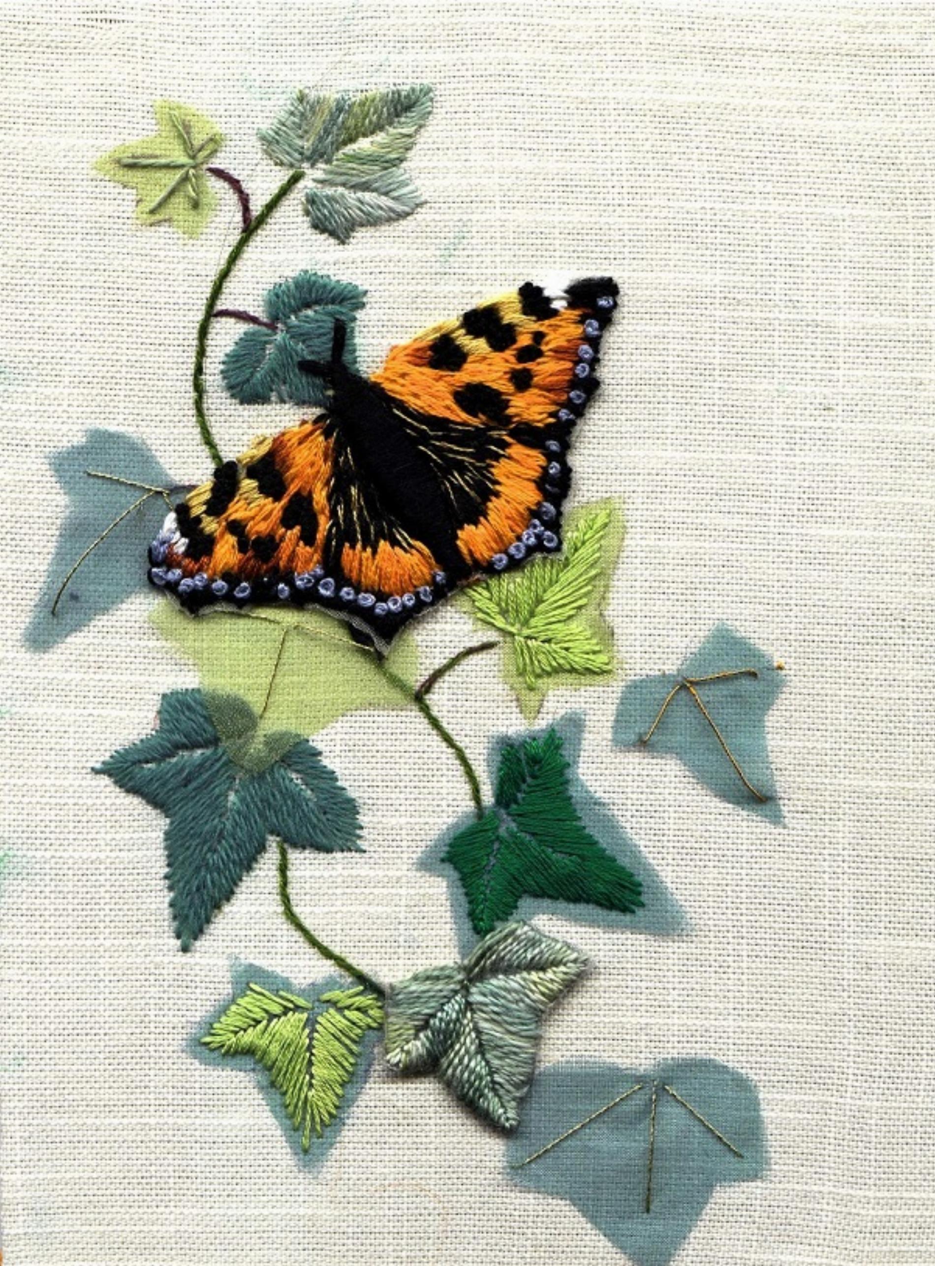Tortoiseshell Butterfly embroidery kit