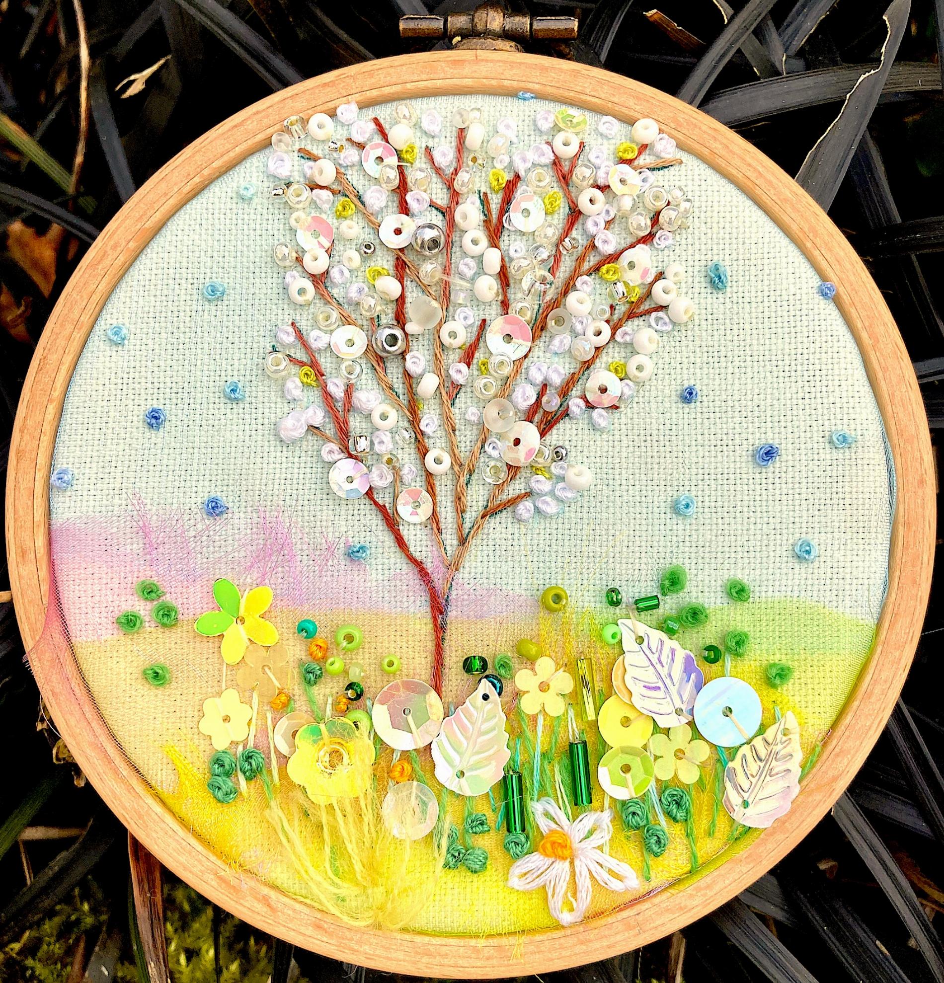 Spring Hawthorn mini embroidery kit